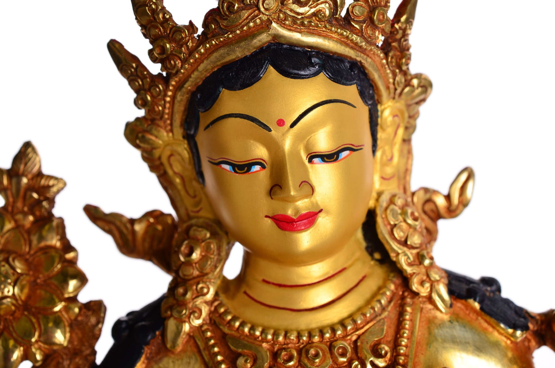 Grüne Tara Replika Statue Bronze vollfeuervergoldet 26 cm Nepal kaufen