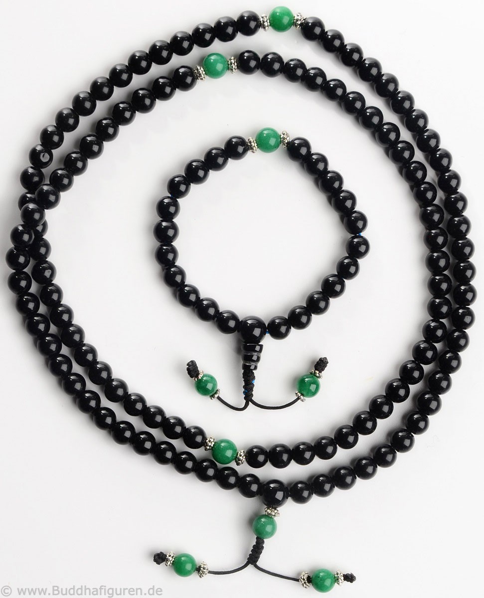 Mala , tibetan mala, buddhist mala, onyx mala