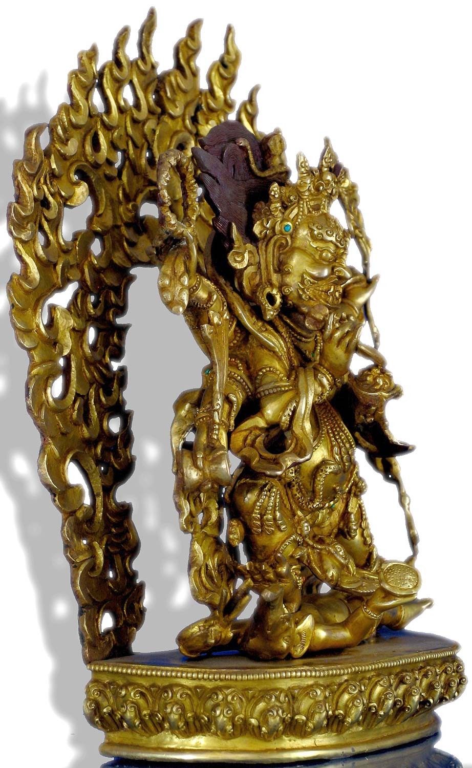 Mahakala antique gold plated Tibetan buddhist statues