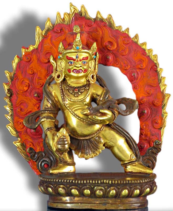 Tibetisch buddhistische und hinduistische Statuen Jambhala sitzend ca ...