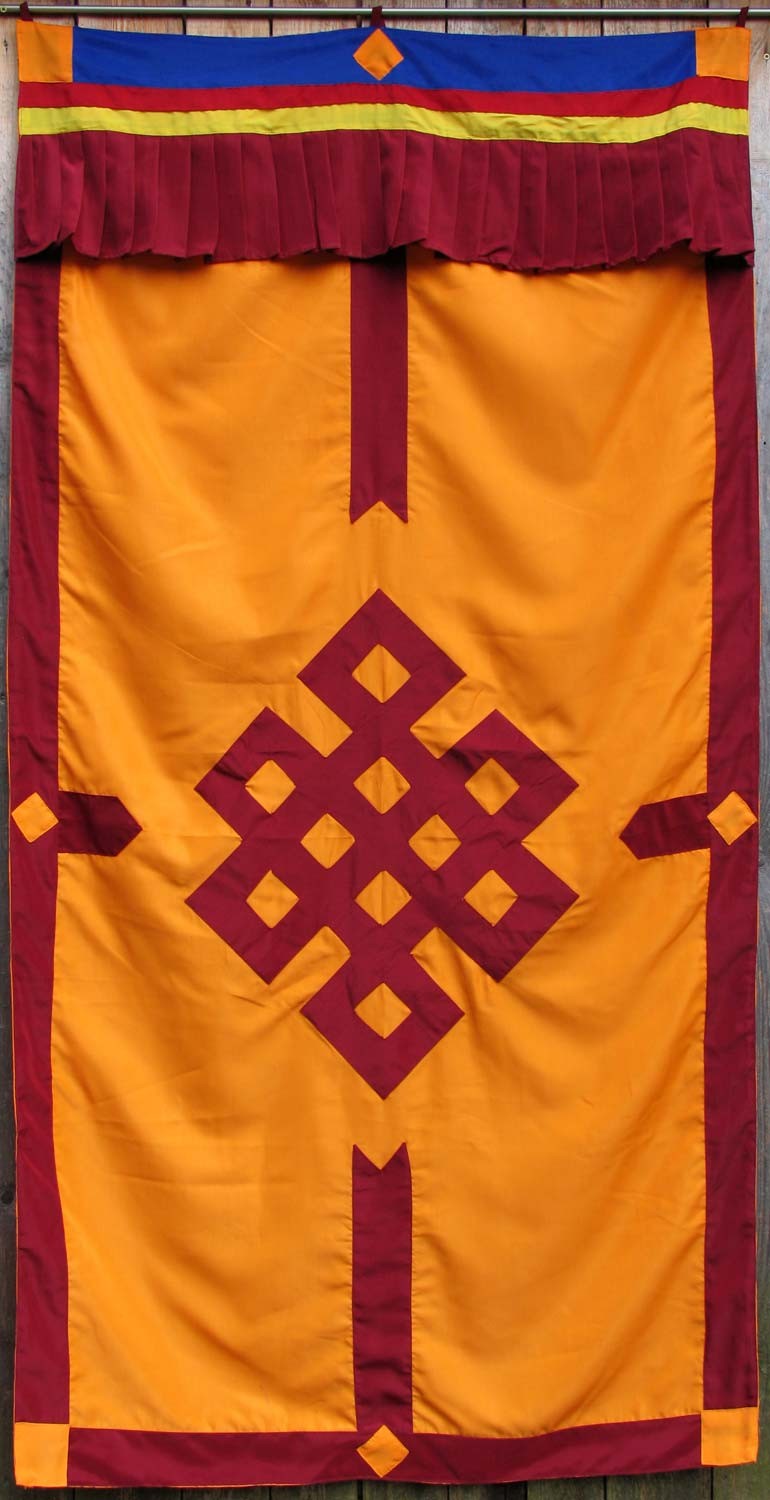 Tibetan Door cover needled with Shrivasta ( Srivasta ) Symbol.