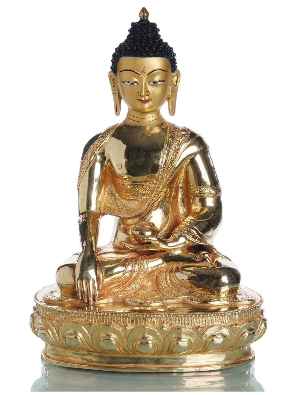 Shakyamuni - Akshobhya Statue vollfeuervergoldet 33,5 cm