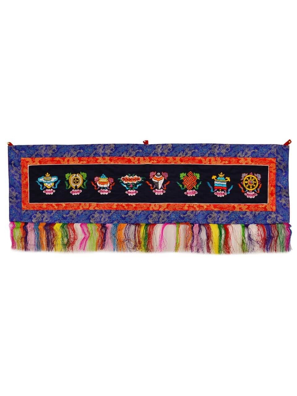 Wall Hanging Tashi Tagey horizontal 108x30 cm Ashta Mangala